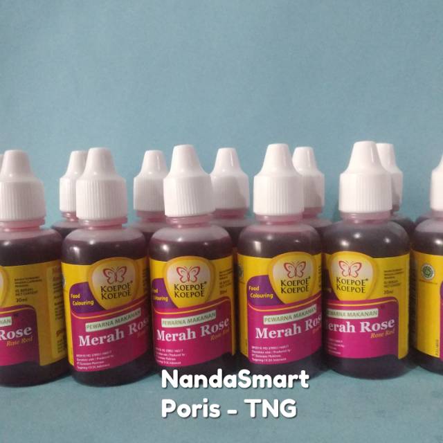 Jual Pewarna merah rose 30ml cap koepoe-koepoe | Shopee Indonesia