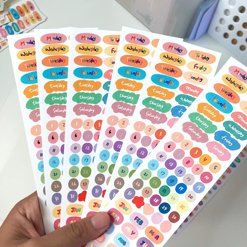 Jual Stiker bulan dan hari/ Date month daily sticker | Shopee Indonesia