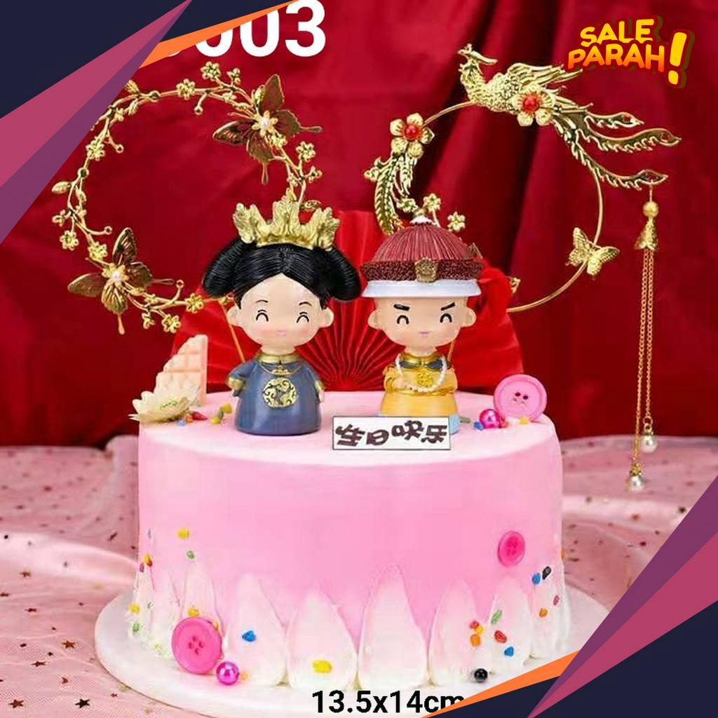 Jual TERKENAL TB3A Cake topper hiasan kue besi bunga mawar burung merak ...