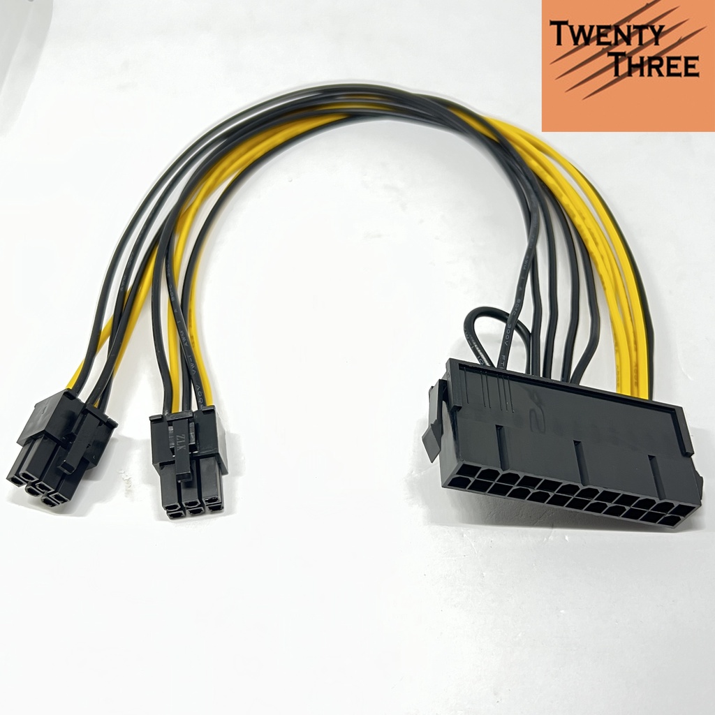 Jual Kabel Power PSU ATX 24 pin to 2x dual 6 pin PCIE Adapter GPU VGA ...