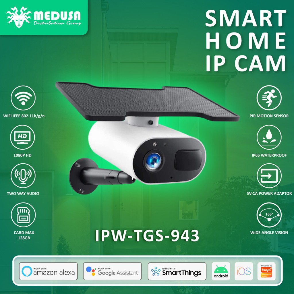 Jual Smart IP Camera MEDUSA PW-TGS-943 CCTV 1080P with Solar Panel ...