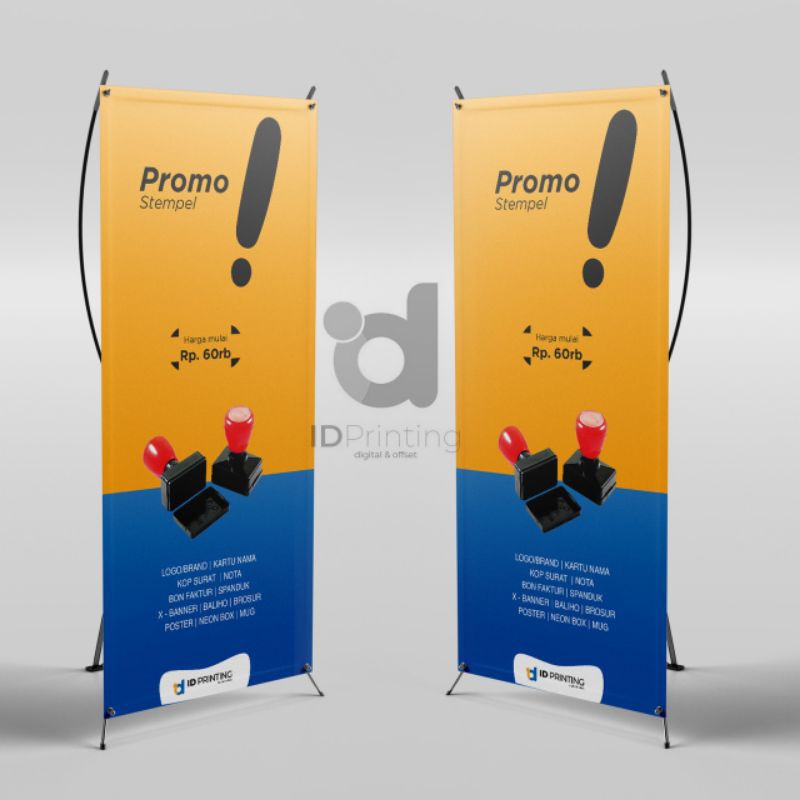 Jual Cetak Y- Banner + Banner ukuran 60x160cm sudah dengan kaki Banner ...