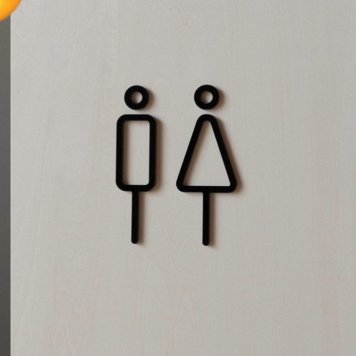 Jual Stiker Sign Toilet Simple | Toilet Sign Acrylic Sticker | Akrilik ...