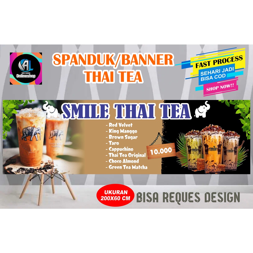 Jual Spanduk, Banner Es Thai Tea (Model New) | Shopee Indonesia