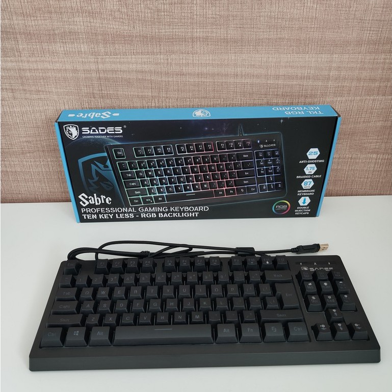 Jual Sades Gaming Keyboard Sabre Ten Key Less RGB Backlight | Shopee ...
