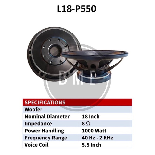 Jual speaker wisdom 18 inch woofer L18-P550 L18P550 18P550 original ...