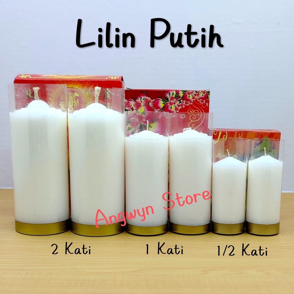 Jual Lilin Putih Jumbo Polos / Lilin Ibadah FU 1/2 Kati isi 2 pcs ...