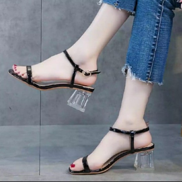 Jual High Heels Hak Kaca Tali Kecil Lavender | Shopee Indonesia