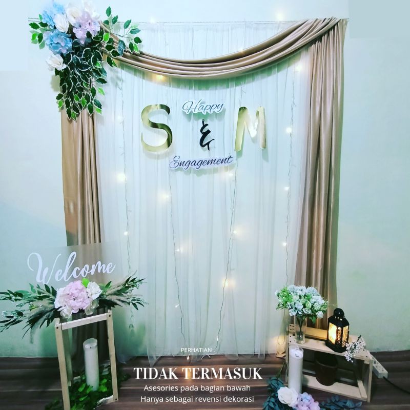 Jual Backdrop lamaran dekorasi tunangan ukuran 2 x 2,2 meter | Shopee ...