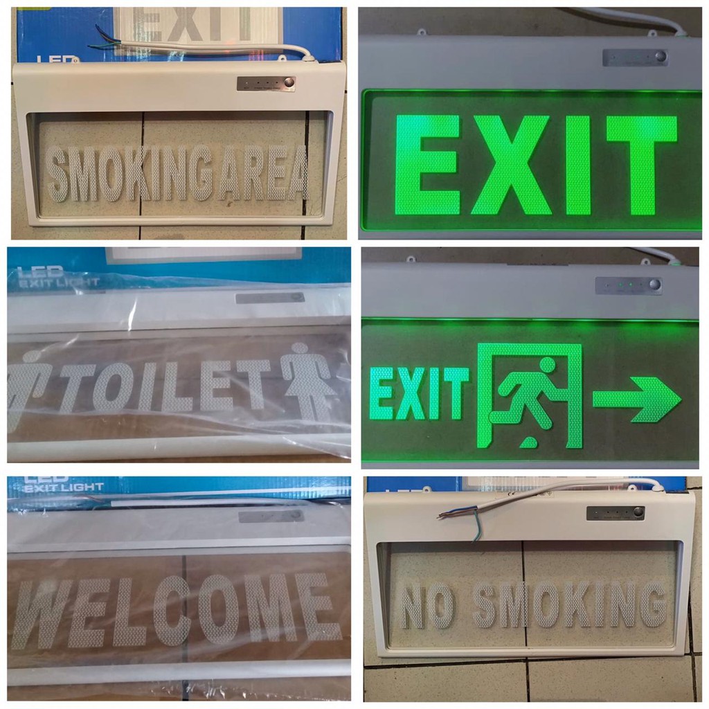 Jual Lampu Emergency Transparan LED EXIT WELCOME TOILET SMOKING ...