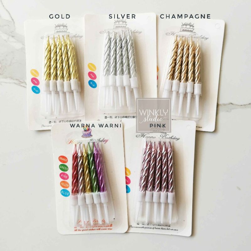 Jual Lilin Ulang Tahun Ulir / Lilin Spiral Ultah / Lilin Metalik ...