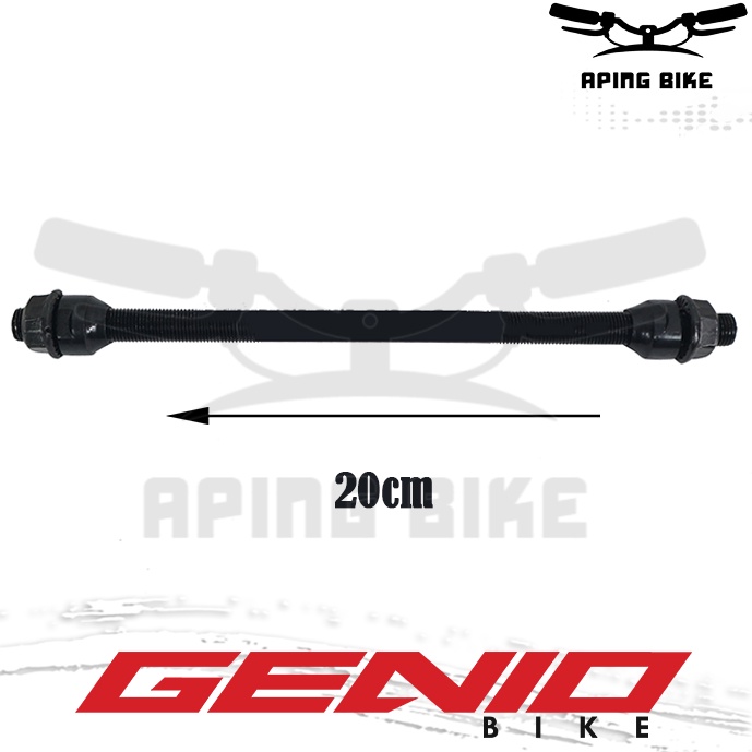 Jual AS Roda Belakang Sepeda 3/8 x 200 Genio AS-23A-BK Rear Hub Spindle ...