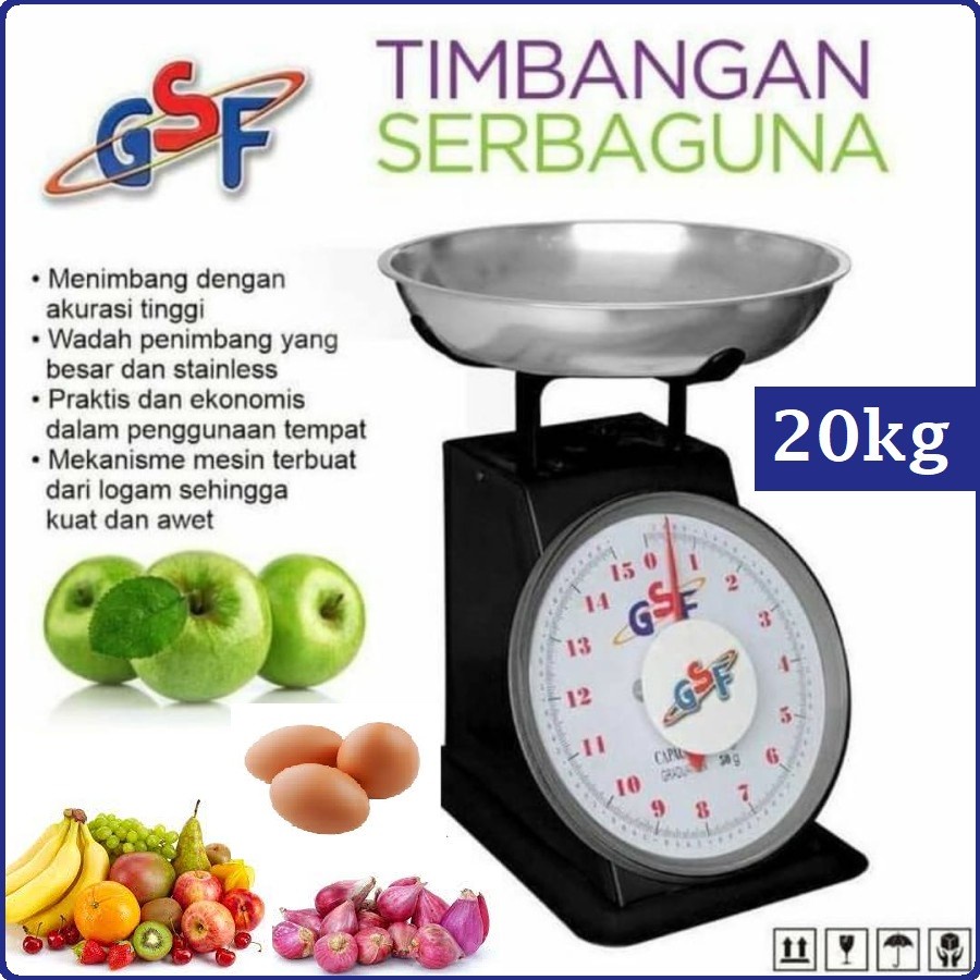 Jual Timbangan Duduk GSF/CROWN 20kg Timbangan Manual Jarum Serbaguna | Shopee Indonesia