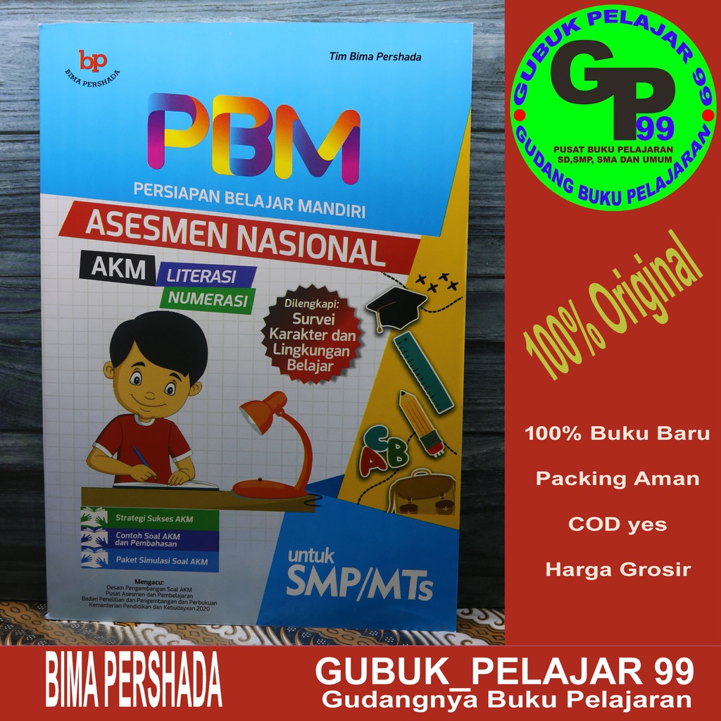Jual PBM PERSIAPAN BELAJAR MANDIRI ASESMEN NASIONAL Untuk SMP/MTs BIMA PERSHADA Original ...