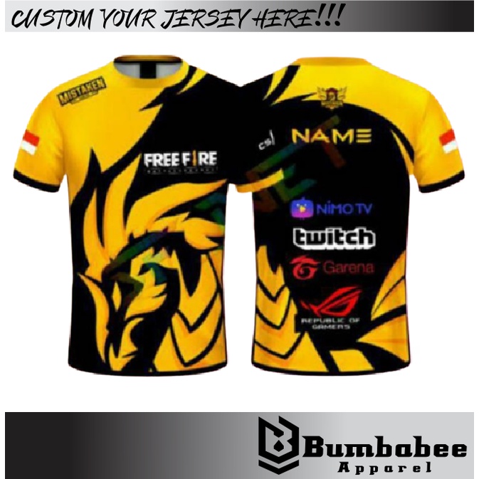 Jual jersey gaming esport full printing custom nama logo team dan ...