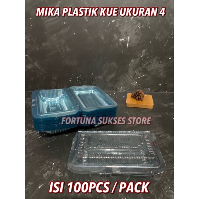 Jual [ADA HARGA GROSIR!] Mika Plastik 4 isi 100pcs - Mika Kue Ukuran 4 ...