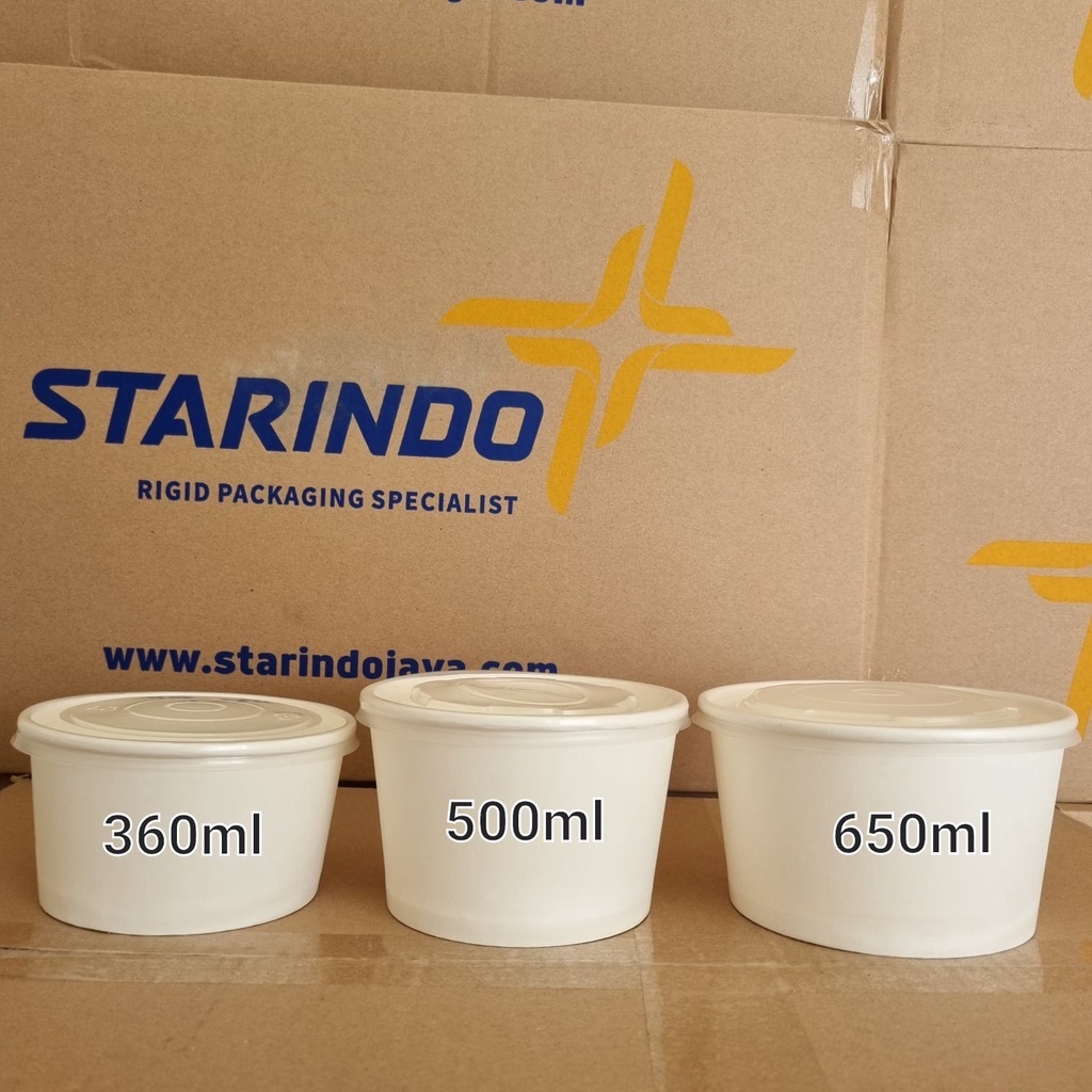 Jual Paperbowl Mangkok Kertas / Bakso / Paper Bowl Putih Polos Tebal ...