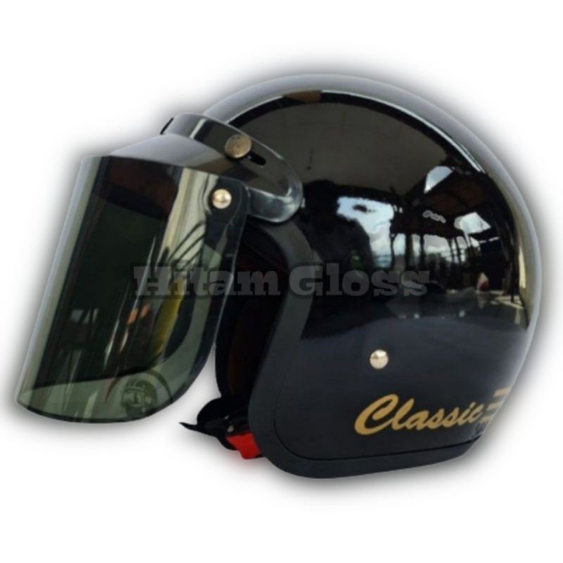 Jual [MurahMeriah] Helm Bogo Classic Half Face Dewasa Murah SNI - Hitam ...