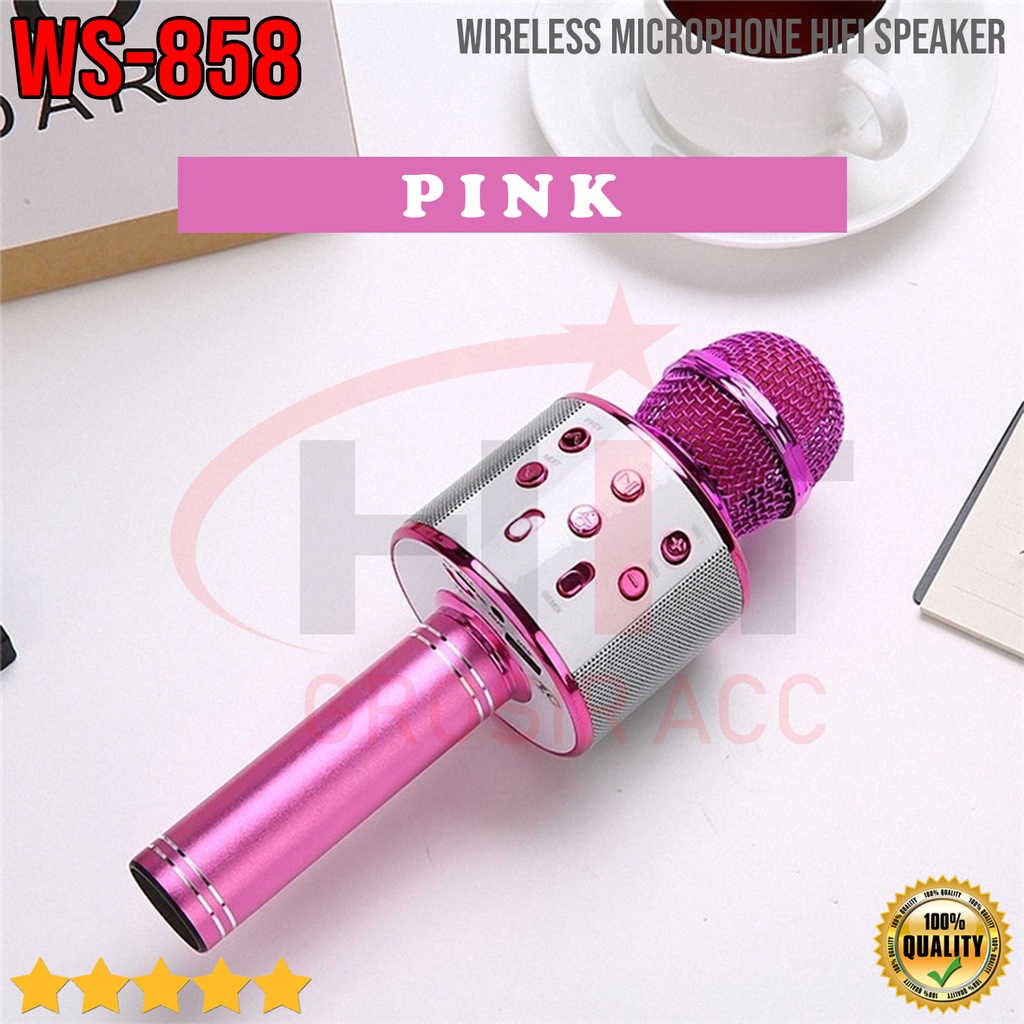 Jual Speaker Microphone Karaoke Mikrofon Wireless Bluetooth WSTER WS-858 Mic Smule | Shopee ...