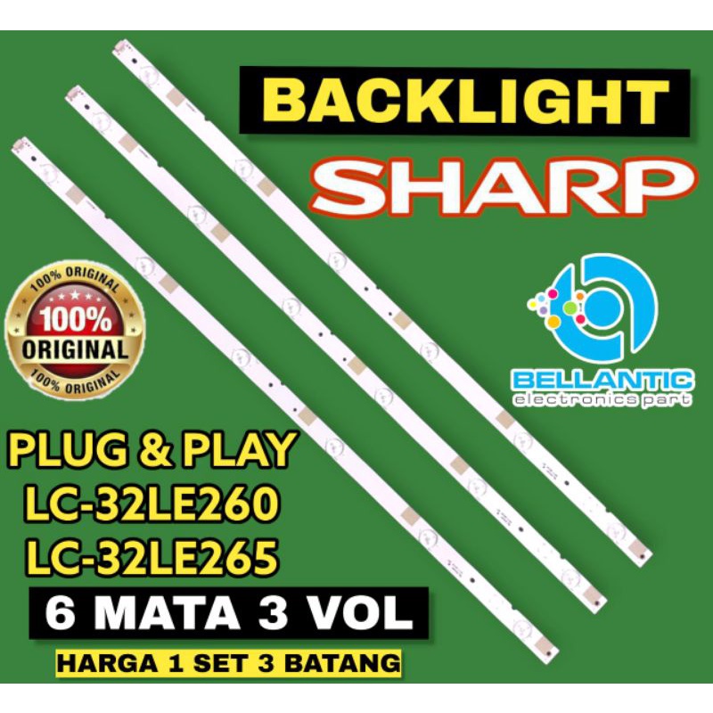 Jual BACKLIGHT 32 SHARP 6KANCING 3VOL PLUG&PLAY ORIGINAL TAK PERLU MODIFIKASI LAGI | Shopee ...