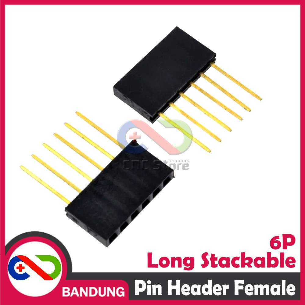 Jual PIN HEADER FEMALE 6 6P 10MM LONG STACKABLE FOR ARDUINO UNO MEGA ...