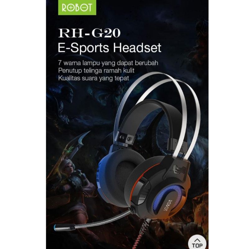 Jual HEADSET GAMING HEADPHONE GAMING ROBOT G20 | Shopee Indonesia