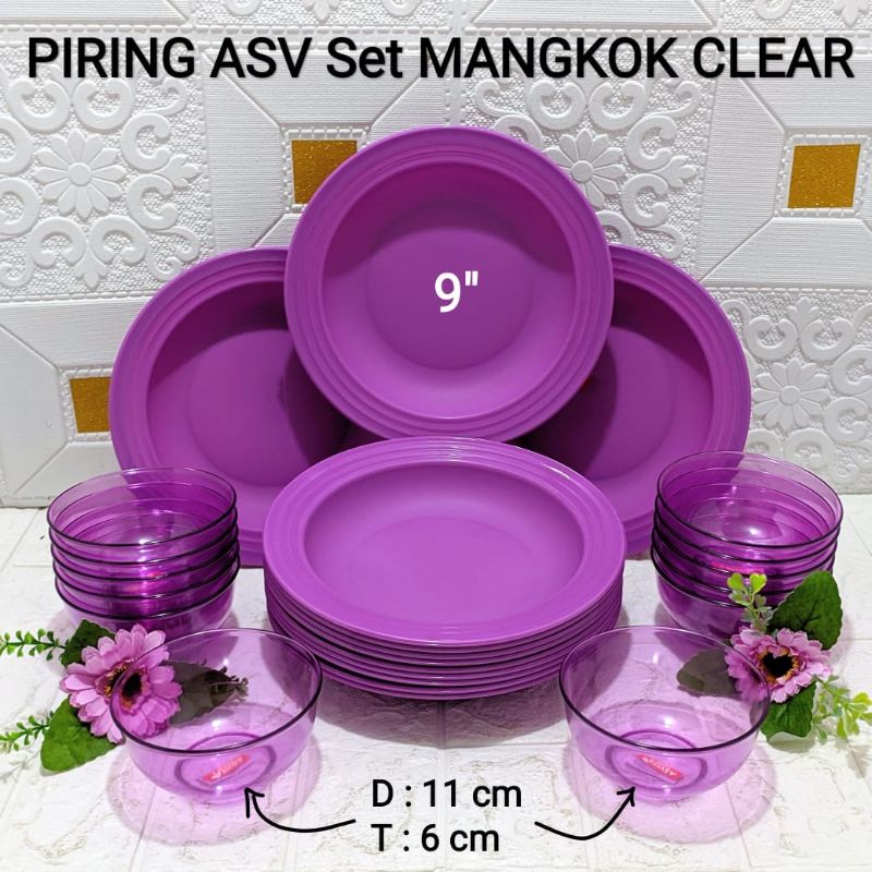 Jual PIRING SET MANGKOK UNGU | Shopee Indonesia