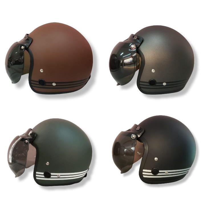 Jual Helm Bogo Retro Ant Line + kaca helm (WAJIB CEK OUT DENGAN BUBBLE ...