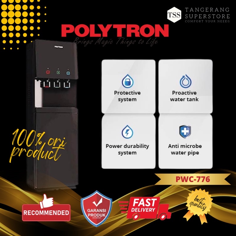 Jual POLYTRON Dispenser Galon Bawah Hydra PWC 776 - Hitam COMPRESSOR ...
