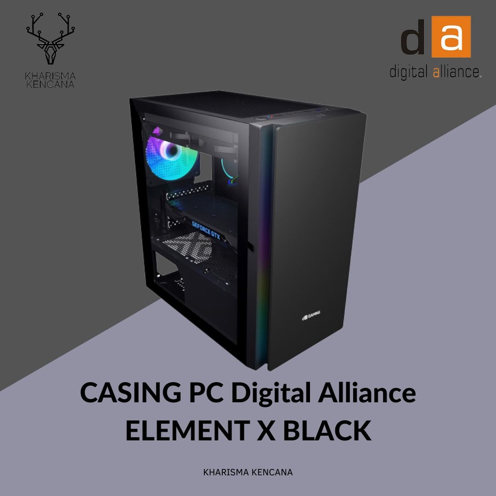 Jual CASING PC Digital Alliance ELEMENT X BLACK | Shopee Indonesia