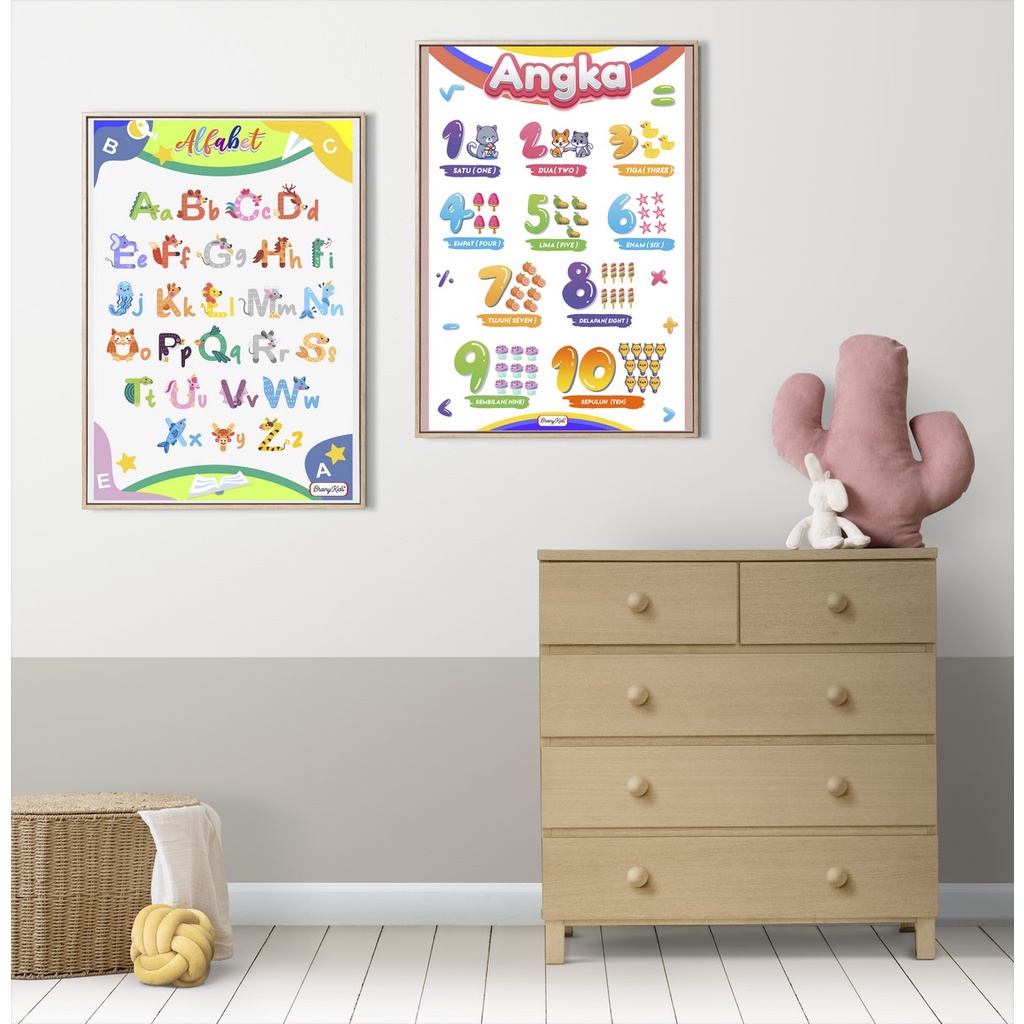 Jual POSTER EDUKASI ANAK EKSKLUSIF ANGKA DAN HURUF PAUD TK DESAIN KEREN ...