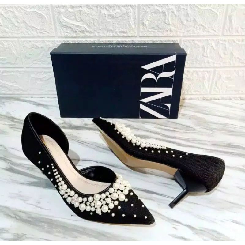 Jual SEPATU ZARA ZR-195 PEARL HEELS MUTIARA | Shopee Indonesia