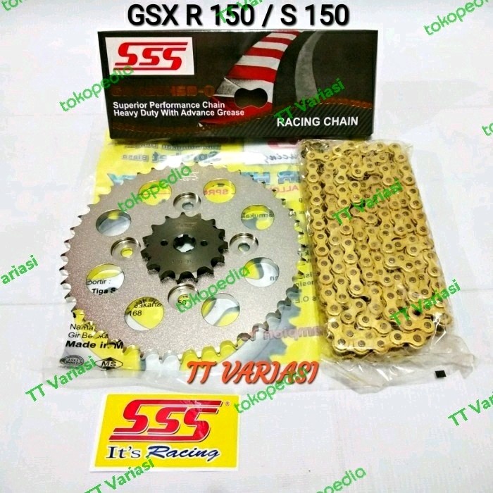 Jual Gear Set SSS 428 GSX R 150 - S 150 Rantai SSS Type HSBT | Shopee Indonesia