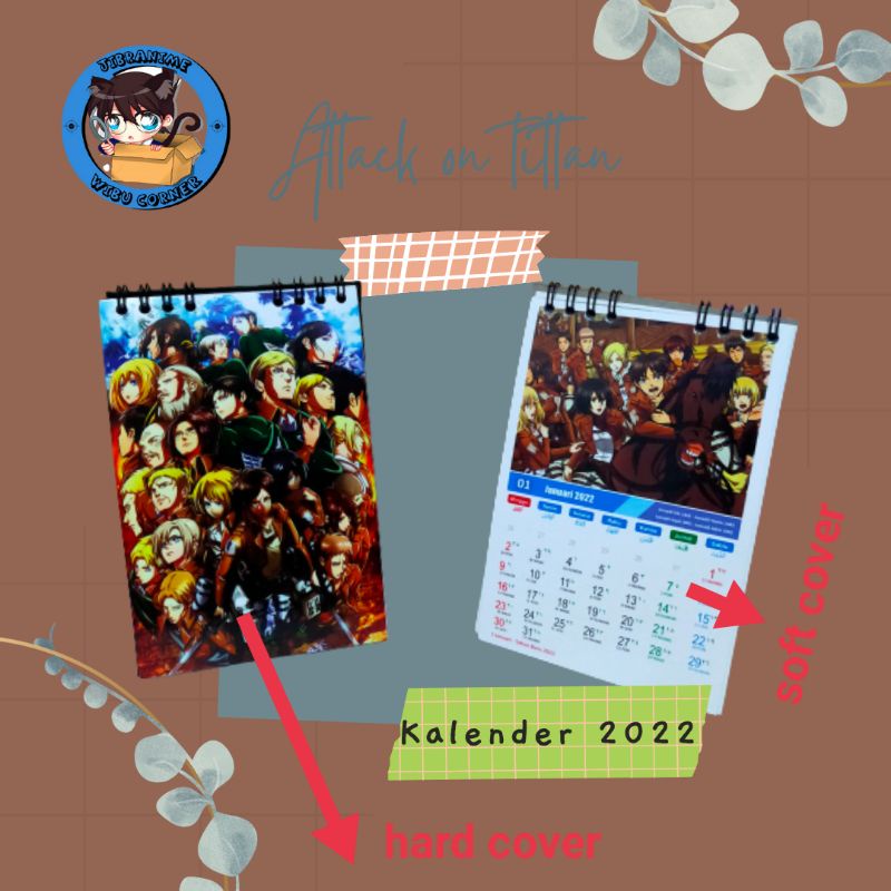 Jual Kalender anime 2025 attack on tittan/kalender duduk/kalender meja ...