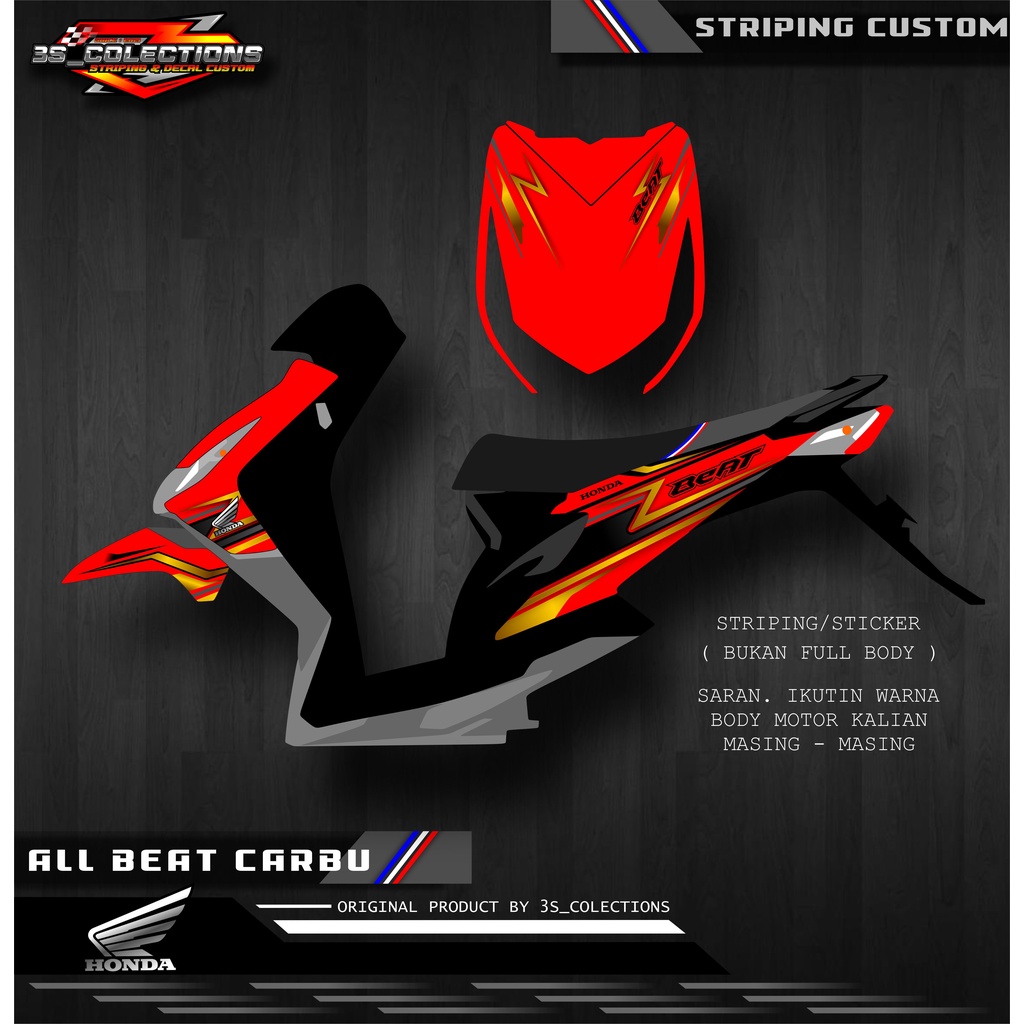 Jual STRIPING HONDA BEAT KARBU RACING ( 01 ) | Shopee Indonesia