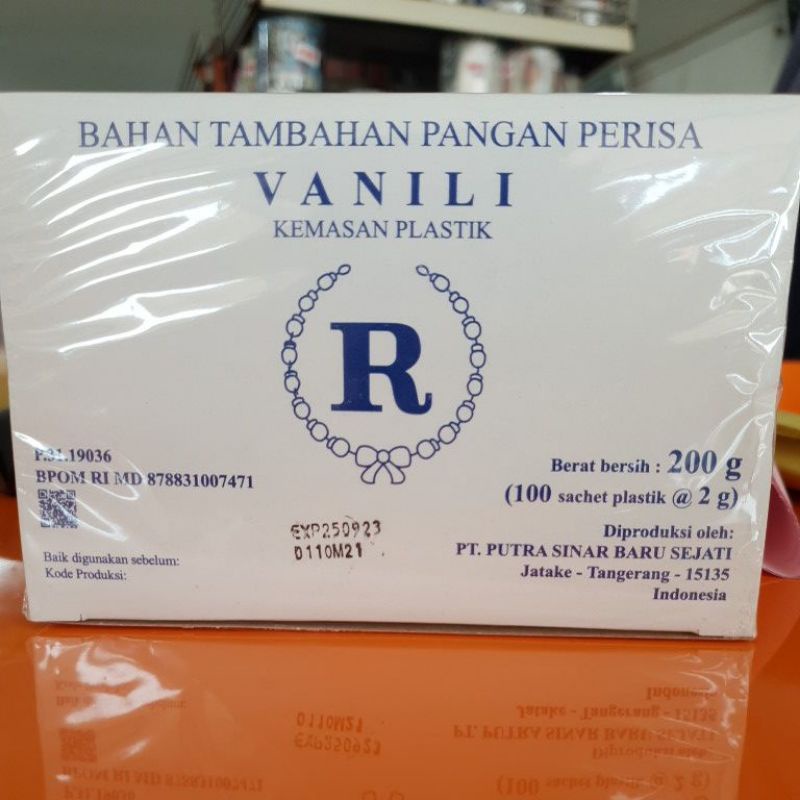 Jual vanili VANILLI R bubuk SACHET PERISA per pack Pewangi makanan ...