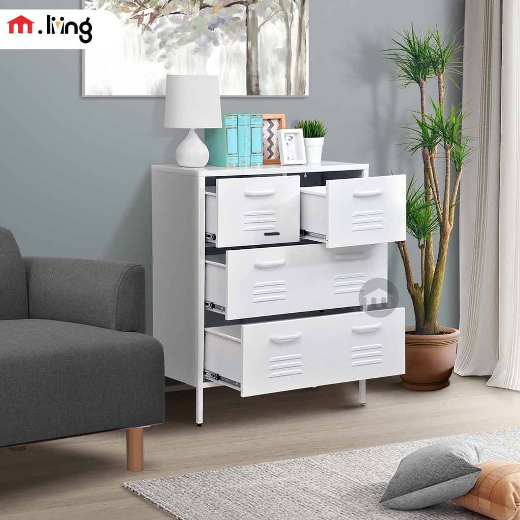 Jual Steel Drawer Laci Besi warna putih laci besi 4 laci | Shopee Indonesia