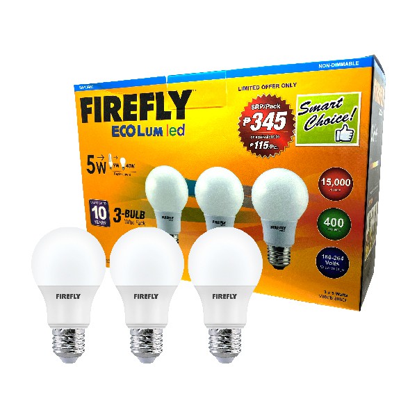 Jual Lampu LED Bulb 5W FIREFLY Paket isi 3, Putih | Shopee Indonesia