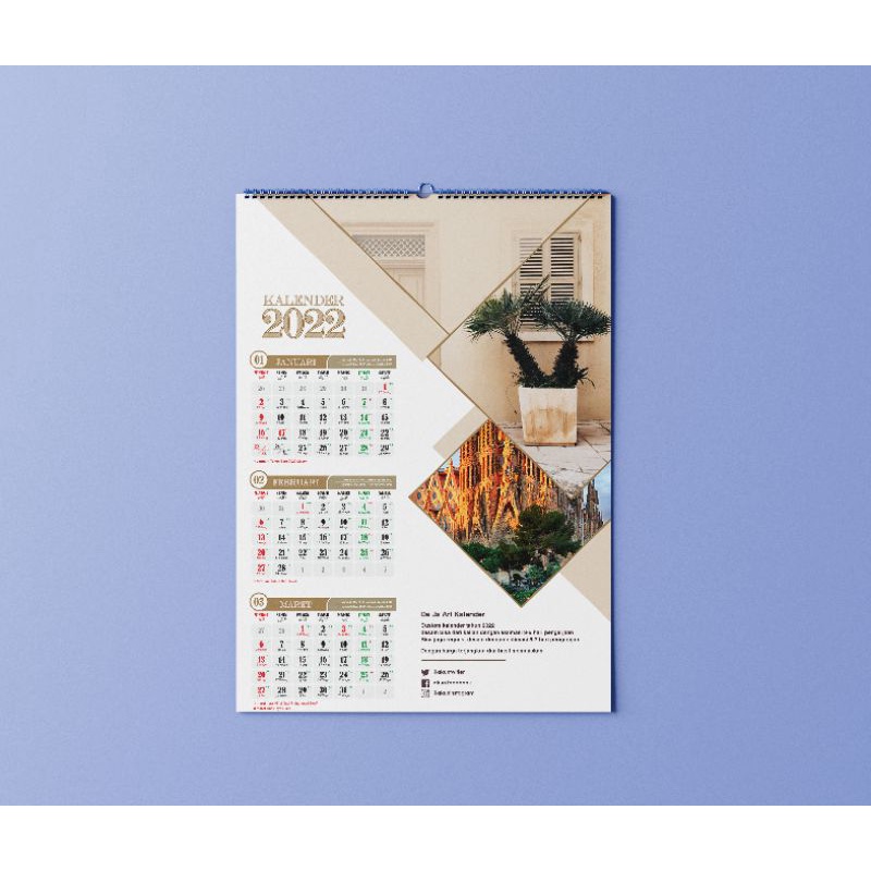 Jual Kalender Dinding 2023 Spiral A3+ Bisa Satuan Custom Desain Kertas ...