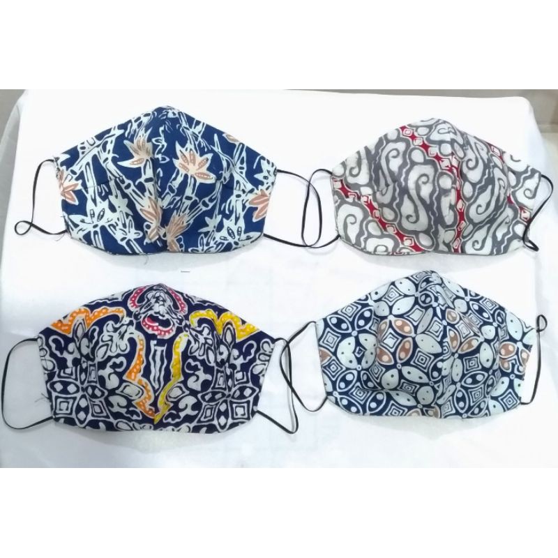 Jual Masker Kain Non Medis Motif Batik Murah 4 ply Breathable Non ...