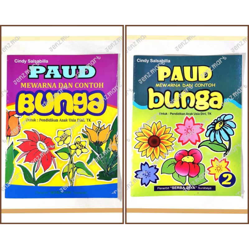 Jual Buku PAUD Mewarna dan Contoh Bunga Jilid 1 dan 2 untuk PAUD/TK ...