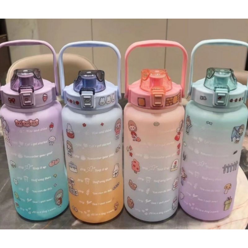 Jual Botol minum viral stiker 2d/3d/botol 2liter | Shopee Indonesia