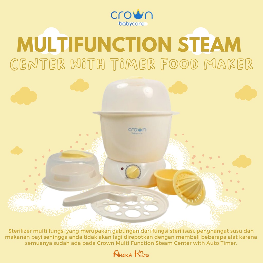 Jual Crown Baby CR-1288 Multifunction Steam Center with Timer Baby Food ...