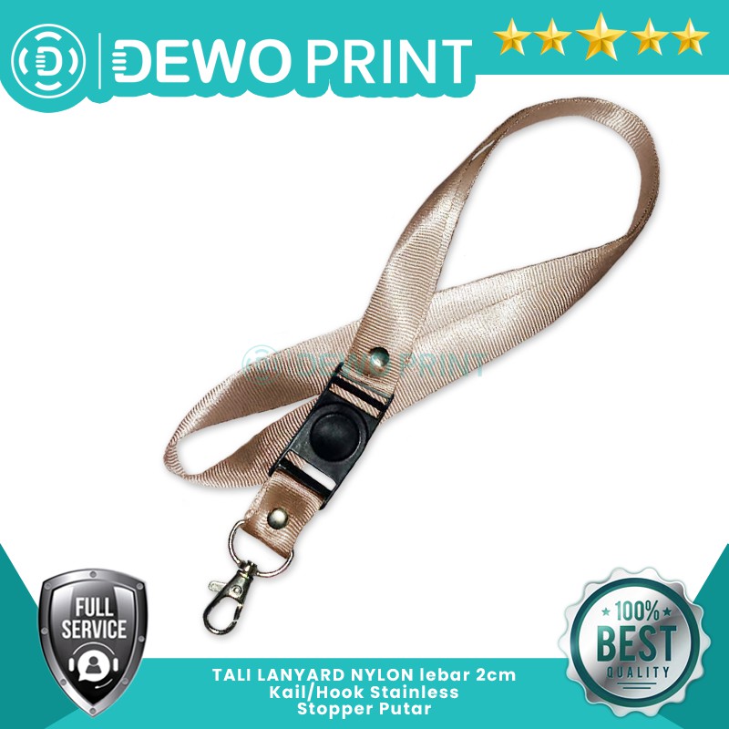 Jual Tali ID Card Lanyard Nylon Coklat Muda/Tali LanyardID Card Nylon ...