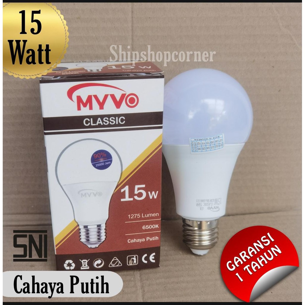 Jual lampu led bulb 15w Myvo classic 15 watt bergaransi | Shopee Indonesia