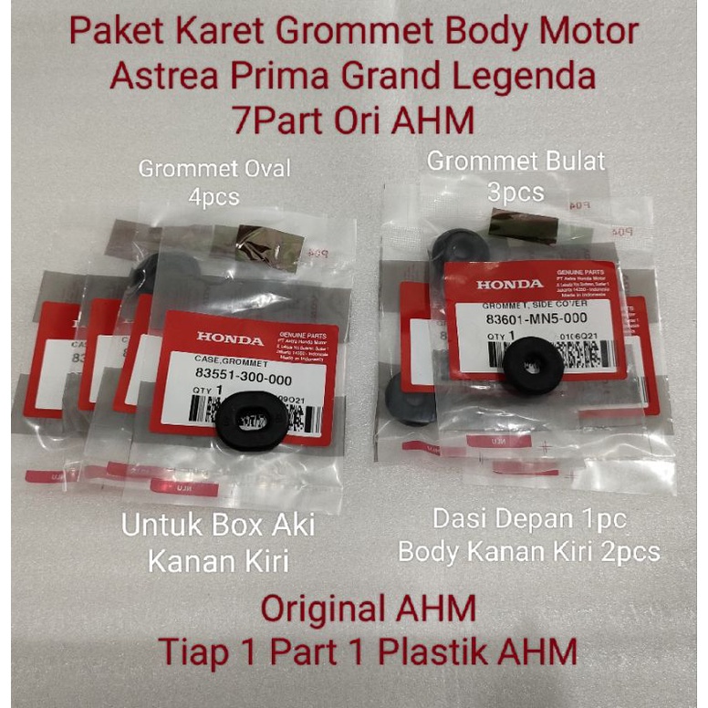 Jual Paket Karet Grommet Body Motor Astrea Prima Grand Legenda 7Part ...