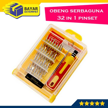 Jual Obeng Set Toolkit 32 in1 Plus Pinset | Shopee Indonesia