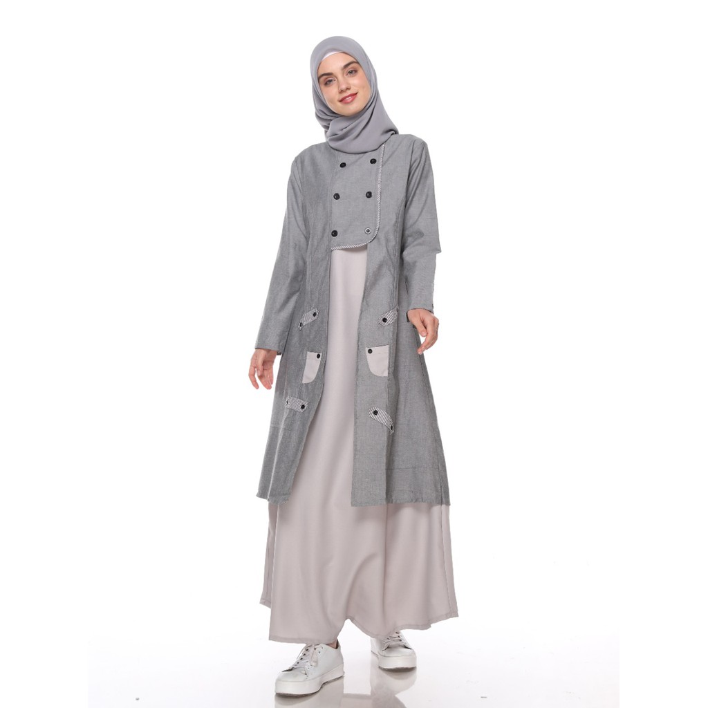 Jual Lunangoofficial - Gamis Cardigan Lengan Panjang Wanita Muslimah ...