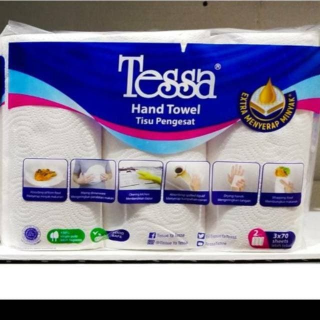 Jual TESSA KITCHEN TOWEL TISSUE DAPUR/ MAKAN TISSU PENGESAT GULUNG 3 ...