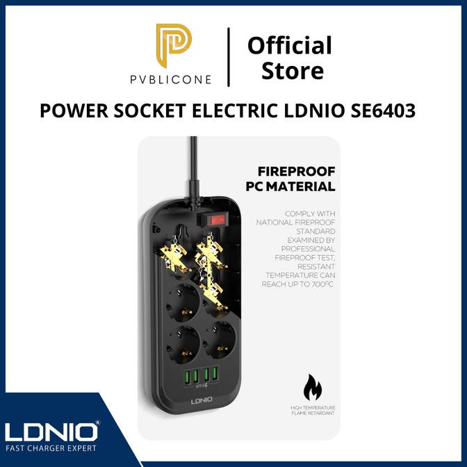Jual POWER SOCKET ELECTRIC LDNIO SE6403 4 USB 6 COLOKAN | Shopee Indonesia